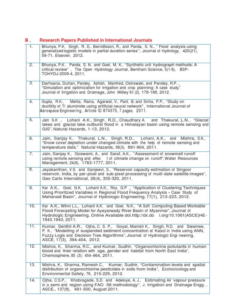B - Research Papers Published in International Journals | PDF | Social ...
