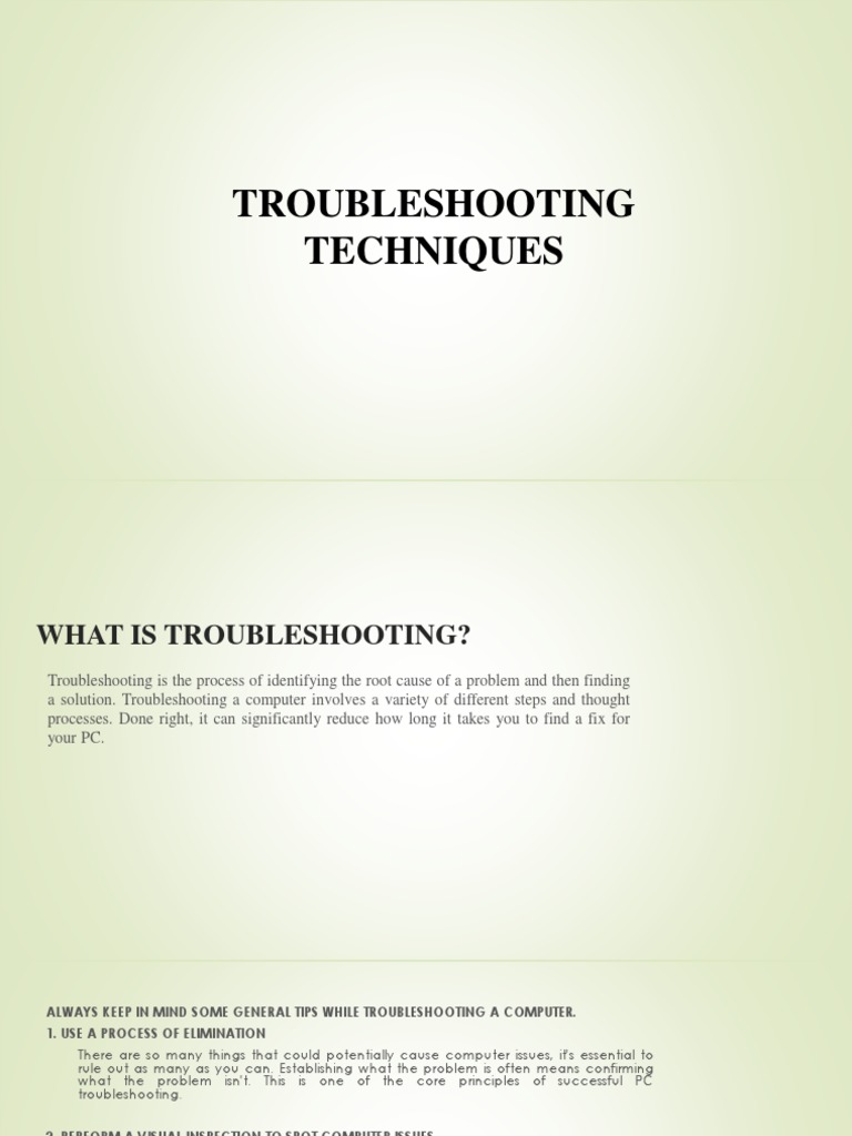 Basic Troubleshooting | PDF | Games & Activities | Technology & Engineering