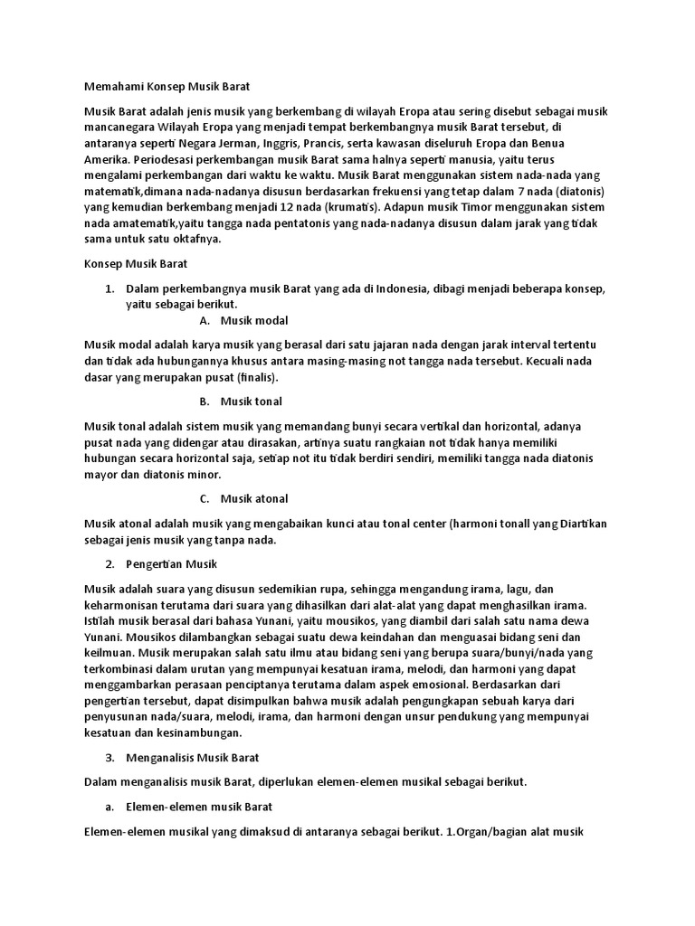 Pertunjukan Musik Barat | PDF