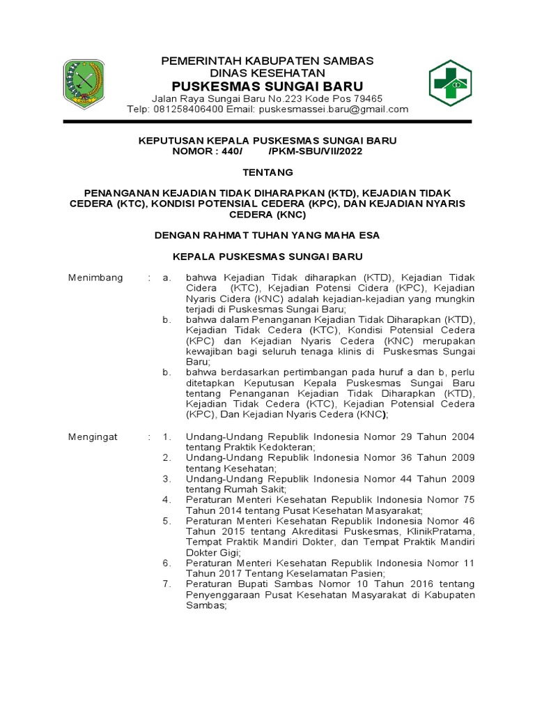 SK Penanganan KTD, KTC, KPC, KNC | PDF