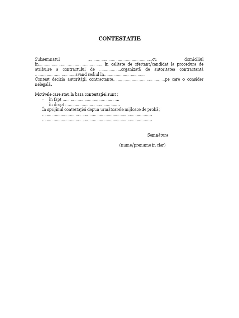 Model Contestatie PV 2023 | PDF