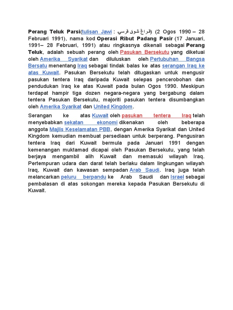 Sejarah Perang Teluk 1990-1991 | PDF