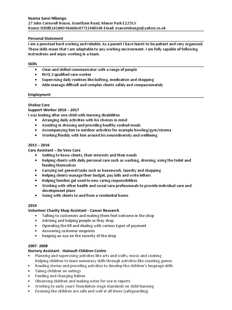 CV Nzama | PDF | Self-Improvement | Wellness