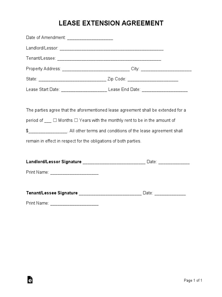 Lease Extension Agreement | PDF