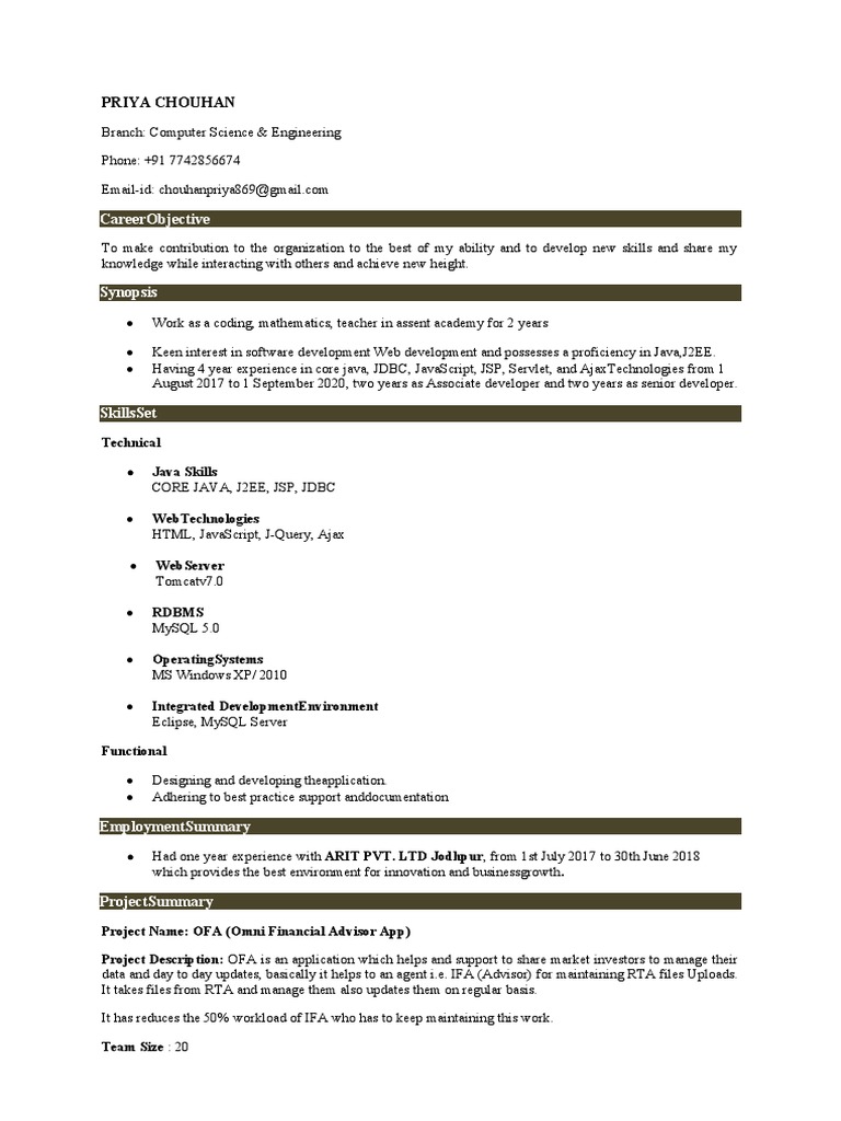 Updated Resume 2018-Converted | PDF | Java (Programming Language) | Web Application