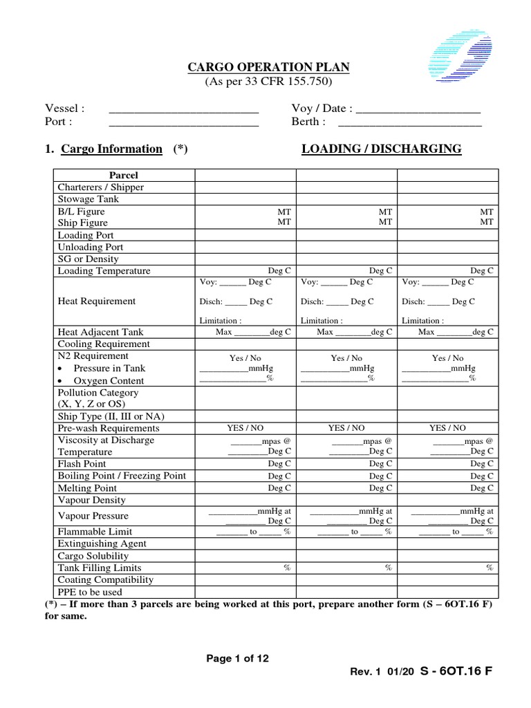 Cargo Plan Oil Tanker | PDF