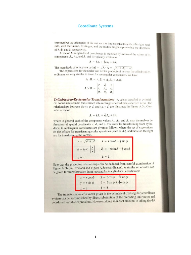 Additional Coordinate System Transformation Pdf