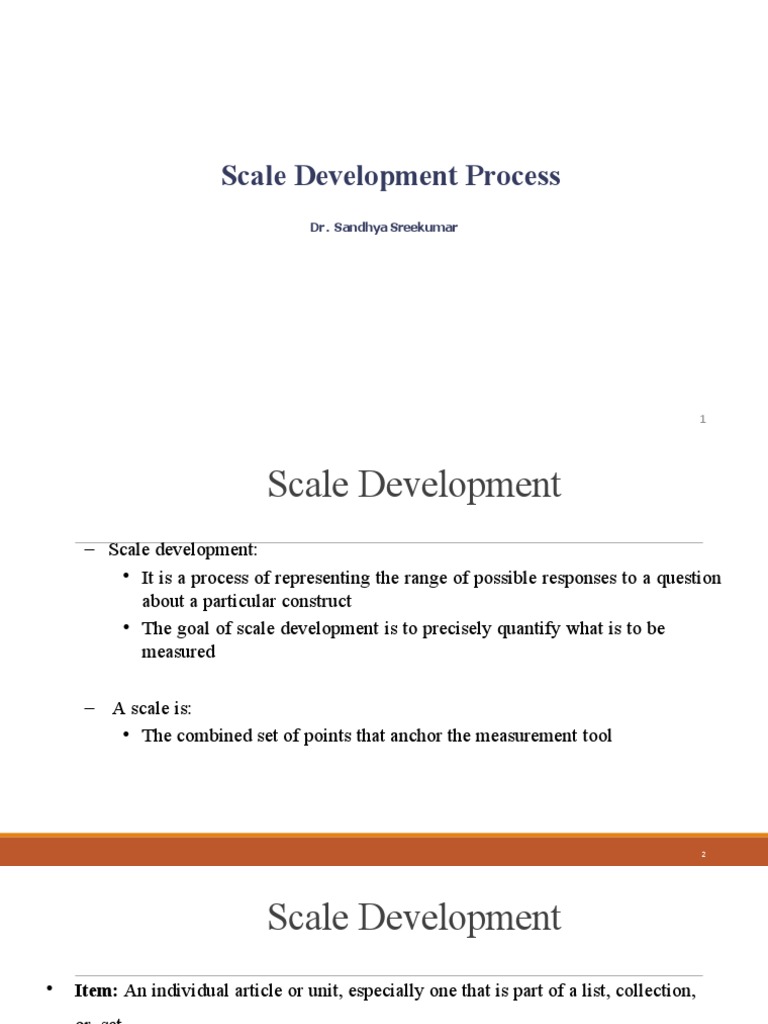 Scale Development Guide | PDF | Validity (Statistics) | Sampling ...