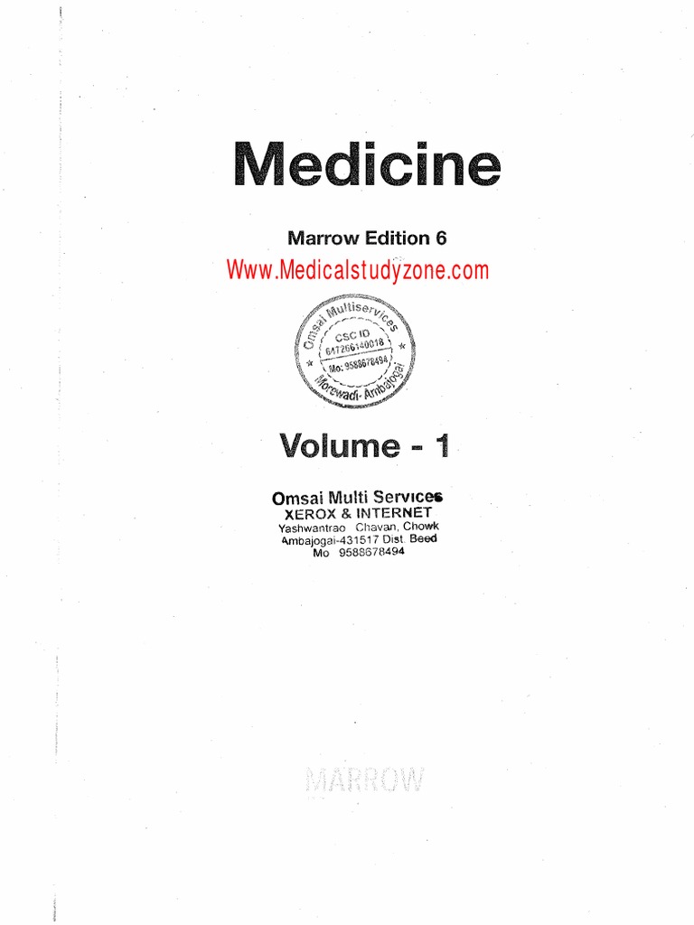 (Medicalstudyzone - Com) Marrow Ed6 Medicine Vol1 Part 1 | PDF