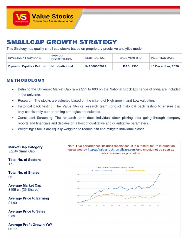 Smallcap Growth Strategy | PDF | Investing | Stock Market Index