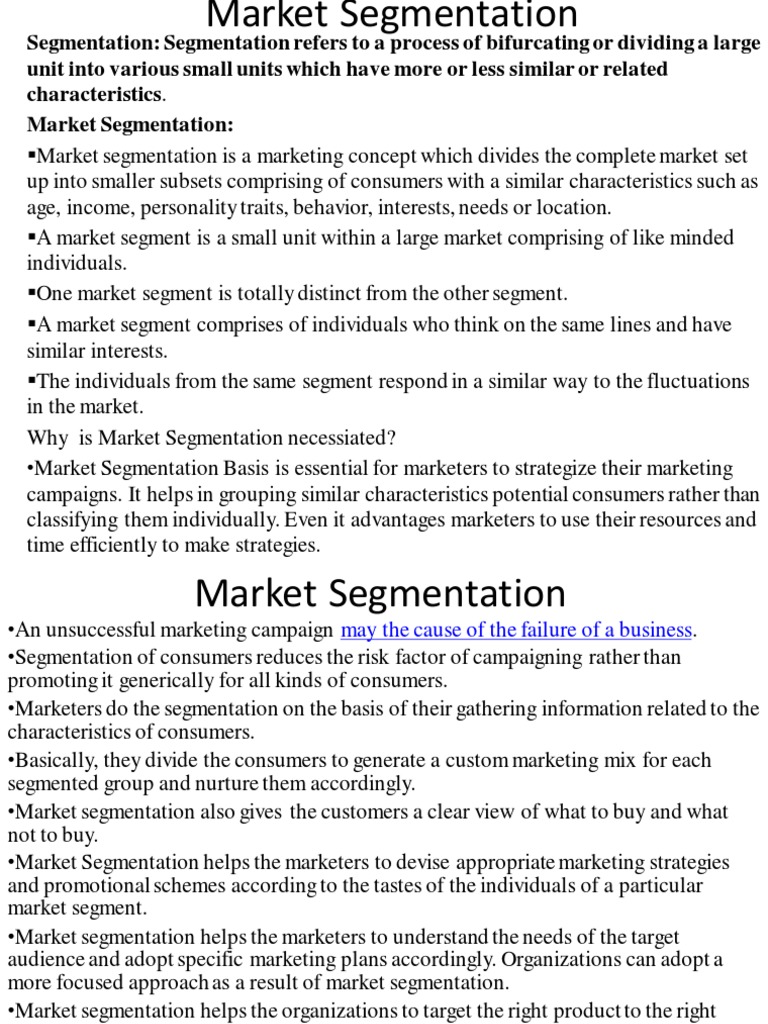 Market Segmentation | PDF
