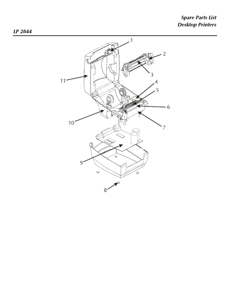 LP2844 Spare Parts List | PDF