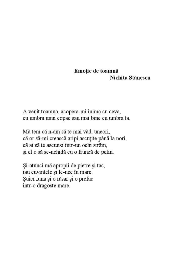 Poezii - Nichita Stanescu | PDF