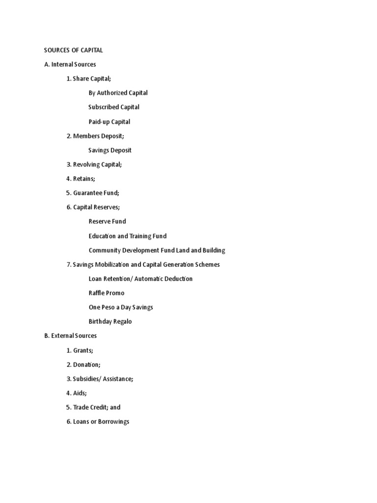 Sources of Capital | PDF