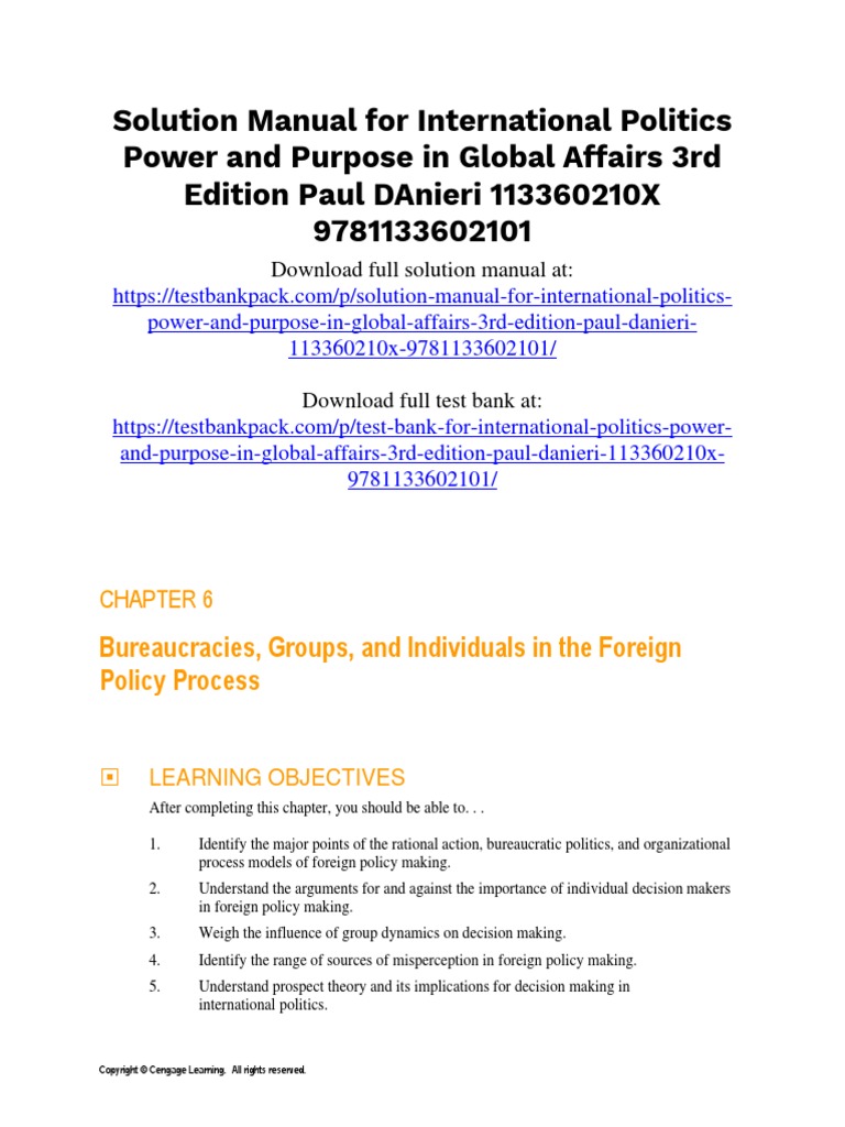 International Politics Power and Purpose in Global Affairs 3rd Edition ...