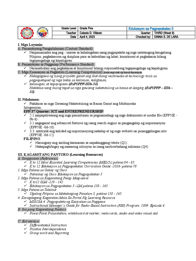 Revised Draft CO1 ESP | PDF