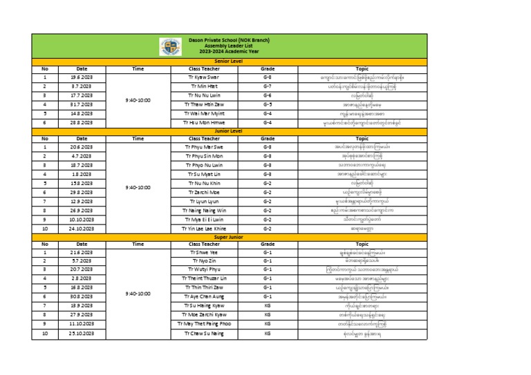 Assembly Leader List | PDF