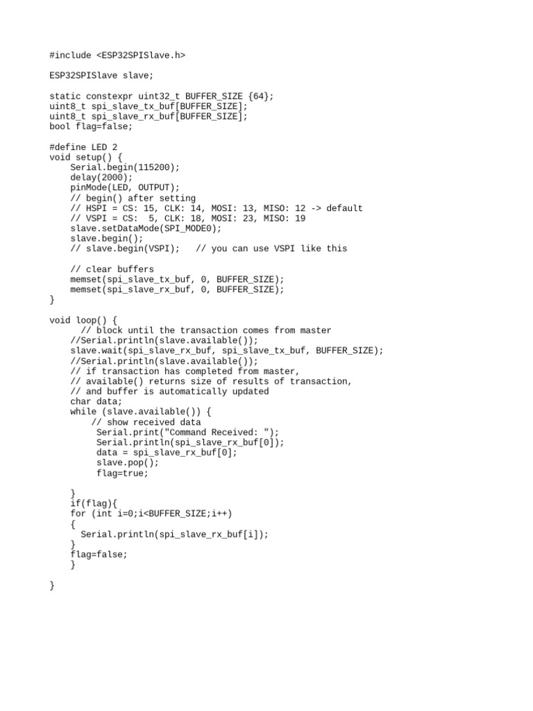 Working Esp32 Spi Slave Pdf