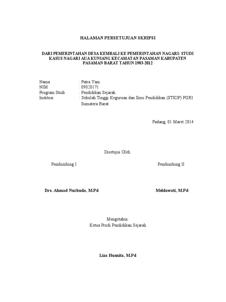 Hal Persetujuan Dan Pengesahan | PDF