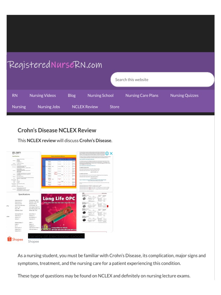 Crohn's Disease NCLEX Study Guide | PDF