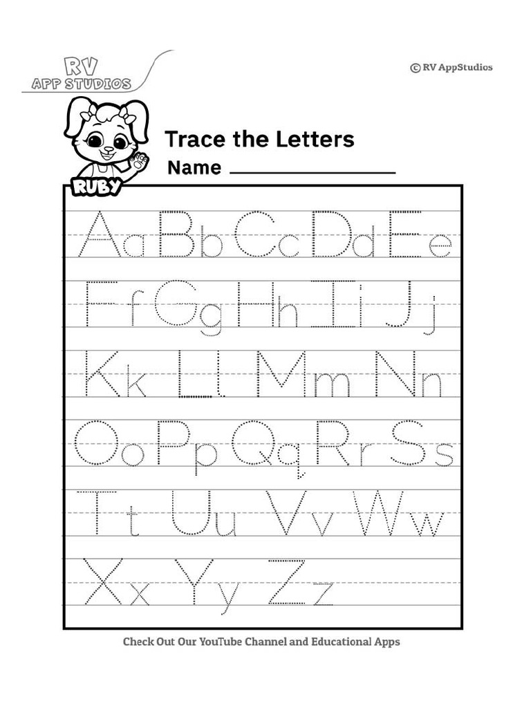 124 Free Printable Worksheets For Kids A Z Alphabet Letter Tracing ...