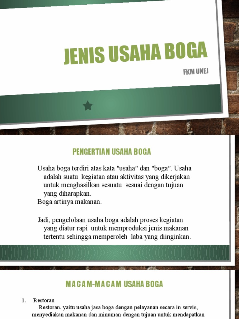 Jenis Usaha Boga | PDF