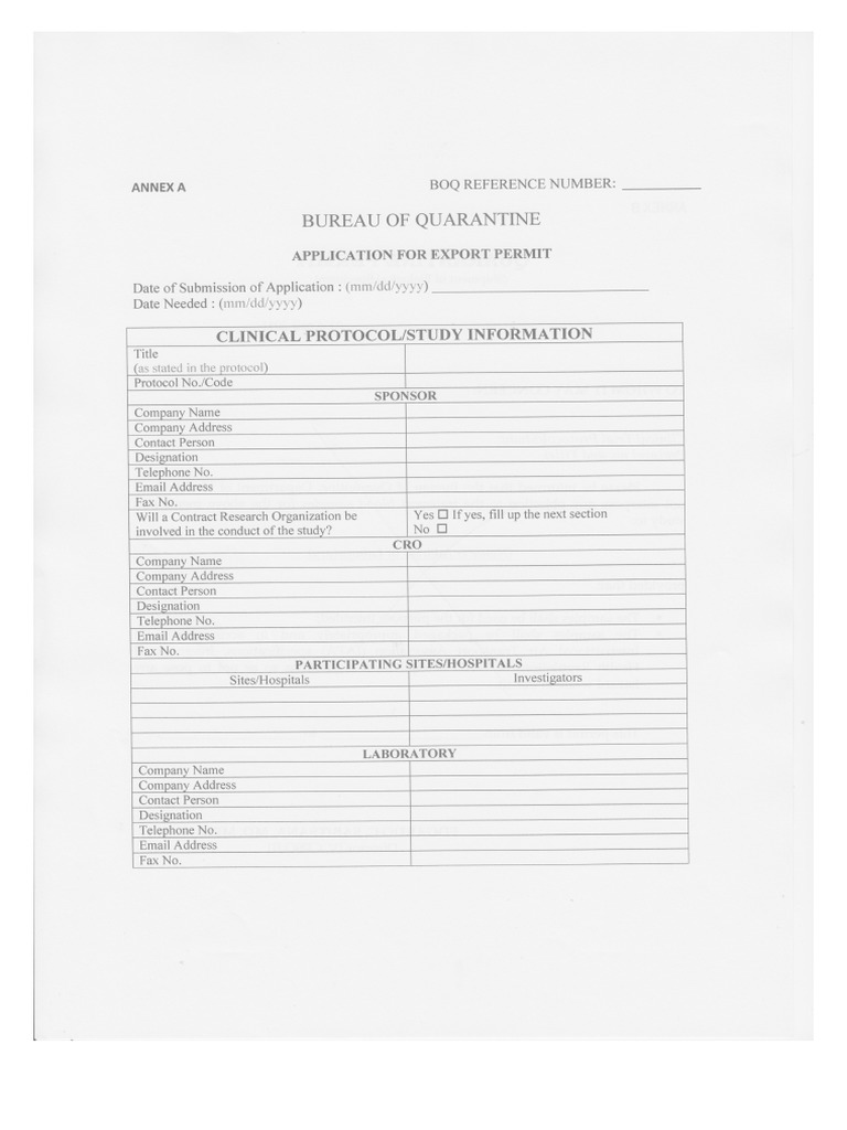 Boq Application For Export Permit | PDF