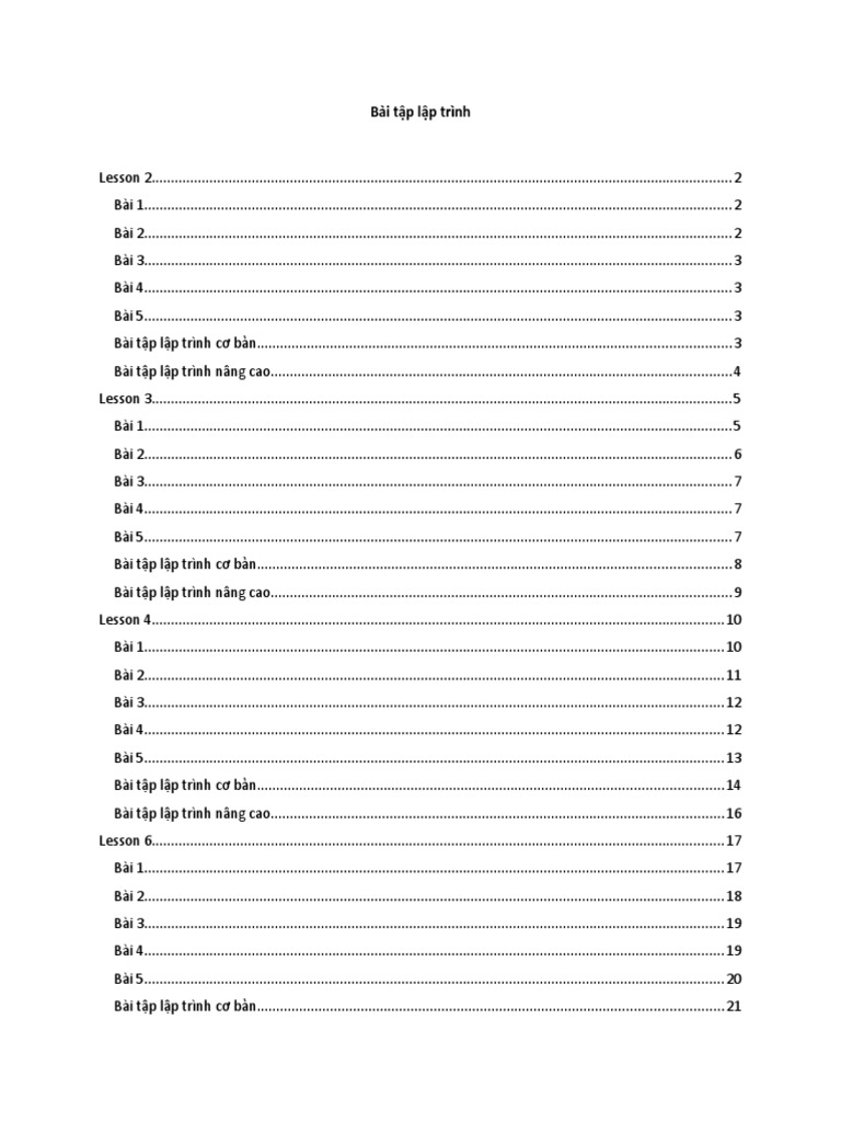 Bai Tap Lap Trinh | PDF