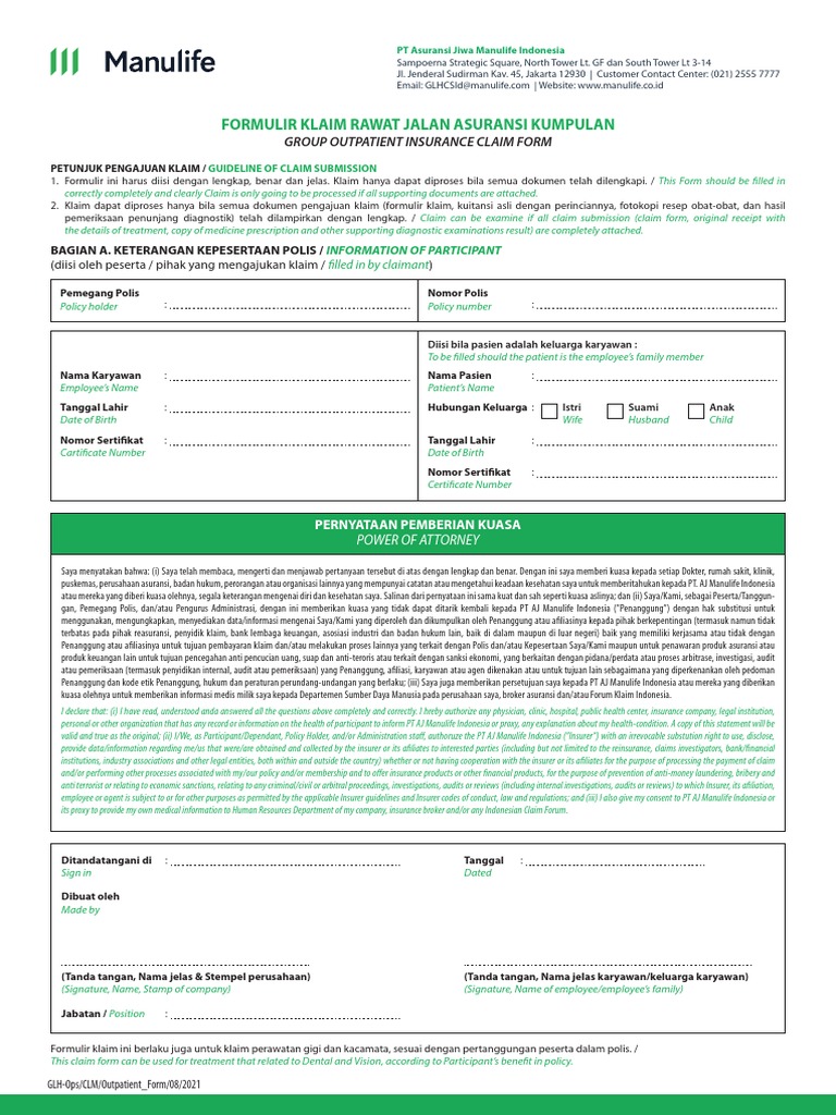 Panduan Pengajuan Klaim Asuransi Kesehatan | PDF