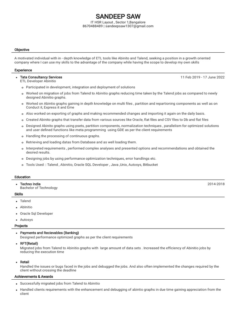 CV Abinitio | PDF | Information Technology Management | Computer Data