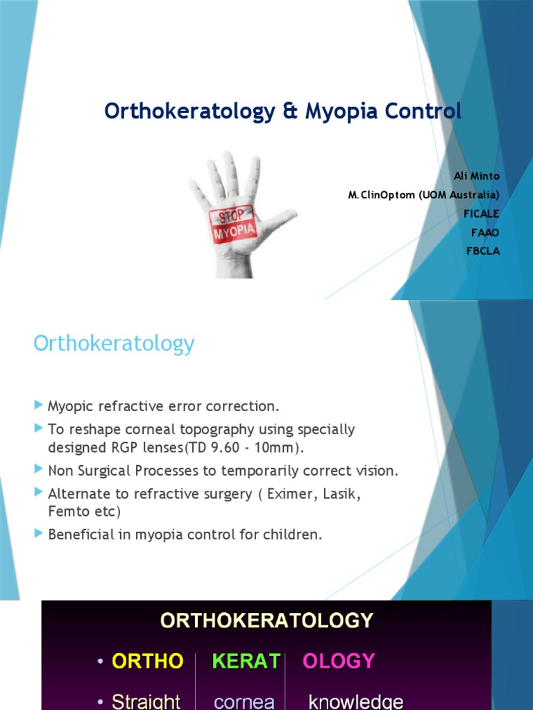 Orthokeratology and Myopia Control | PDF