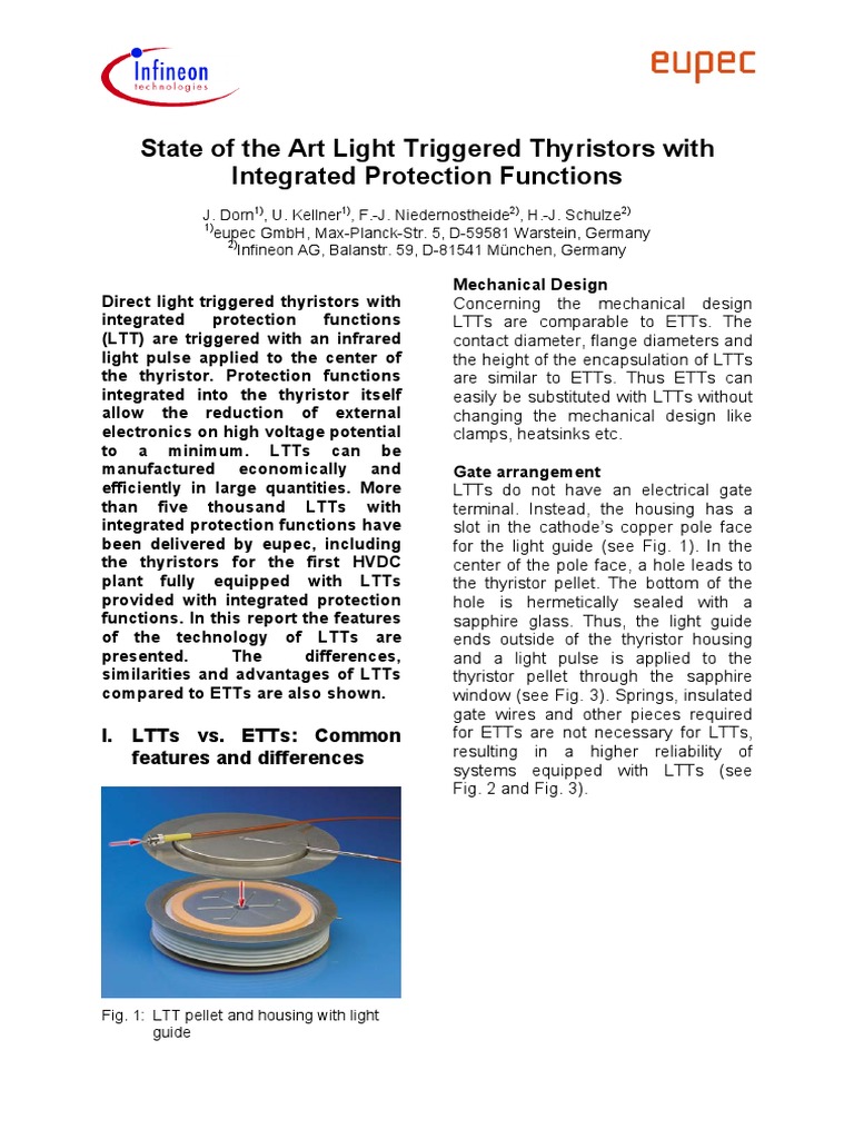 Light Triggered Thyristors with Integrated Protection | PDF | Diode | P ...