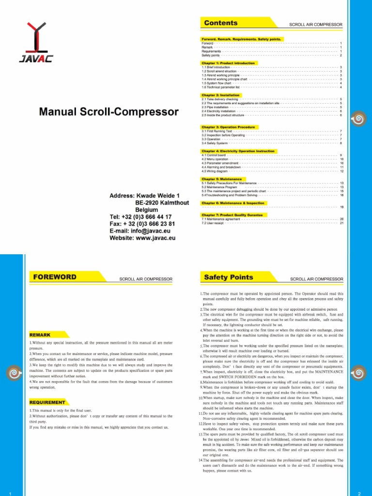 Handleiding Scroll Compressor | PDF