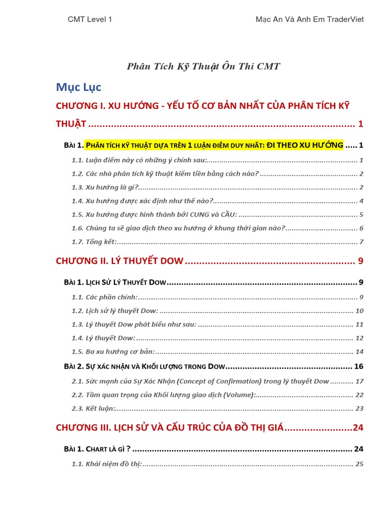 CMT Level 1 - TraderViet | PDF