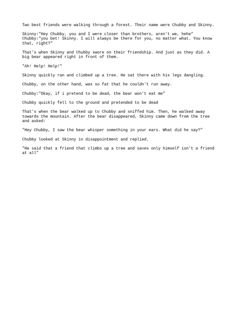 The Bear and Two Friends | PDF