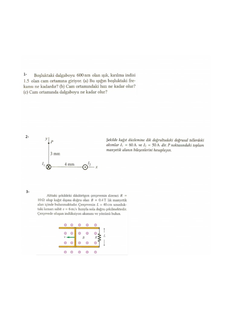 Fizik II Final Sorulari 2022-23 | PDF