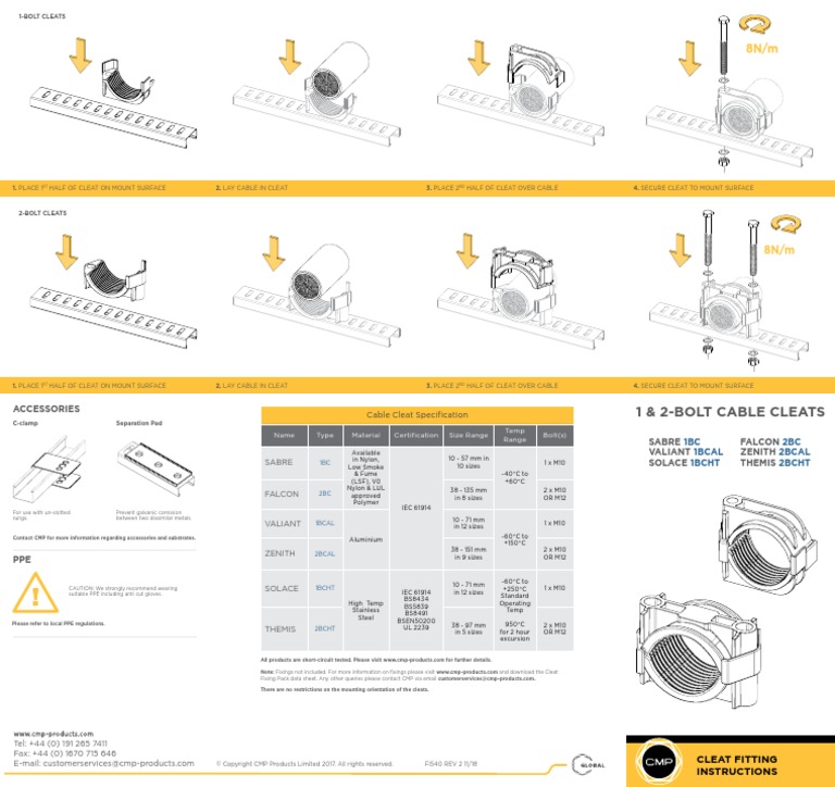 1 and 2 BOLT CABLE CLEATS | PDF
