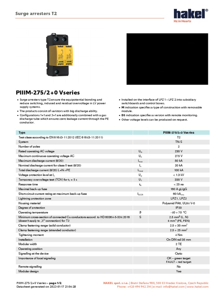 data-sheet-PIIIM-275-2-0-Vseries-27 050-En | PDF