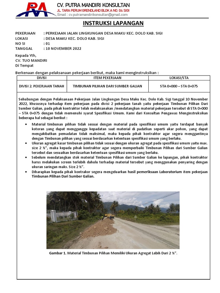 Site Instruksi Lapangan Maku | PDF