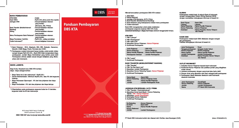 Panduan Pembayaran Fasilitas DBS KTA | PDF | Pengelolaan Keuangan & Uang
