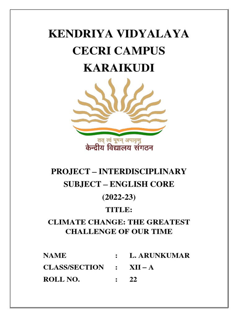 Arunkumar's English Project | PDF