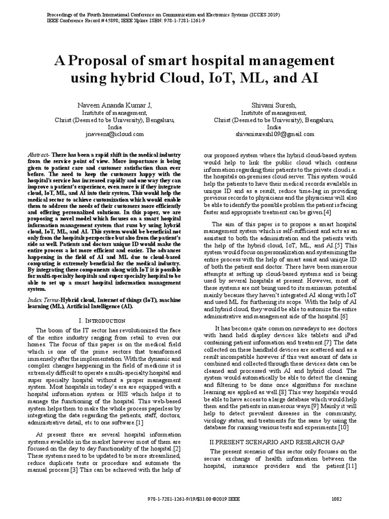 Smart Hospital Management with AI & IoT | PDF | Computers | Technology ...