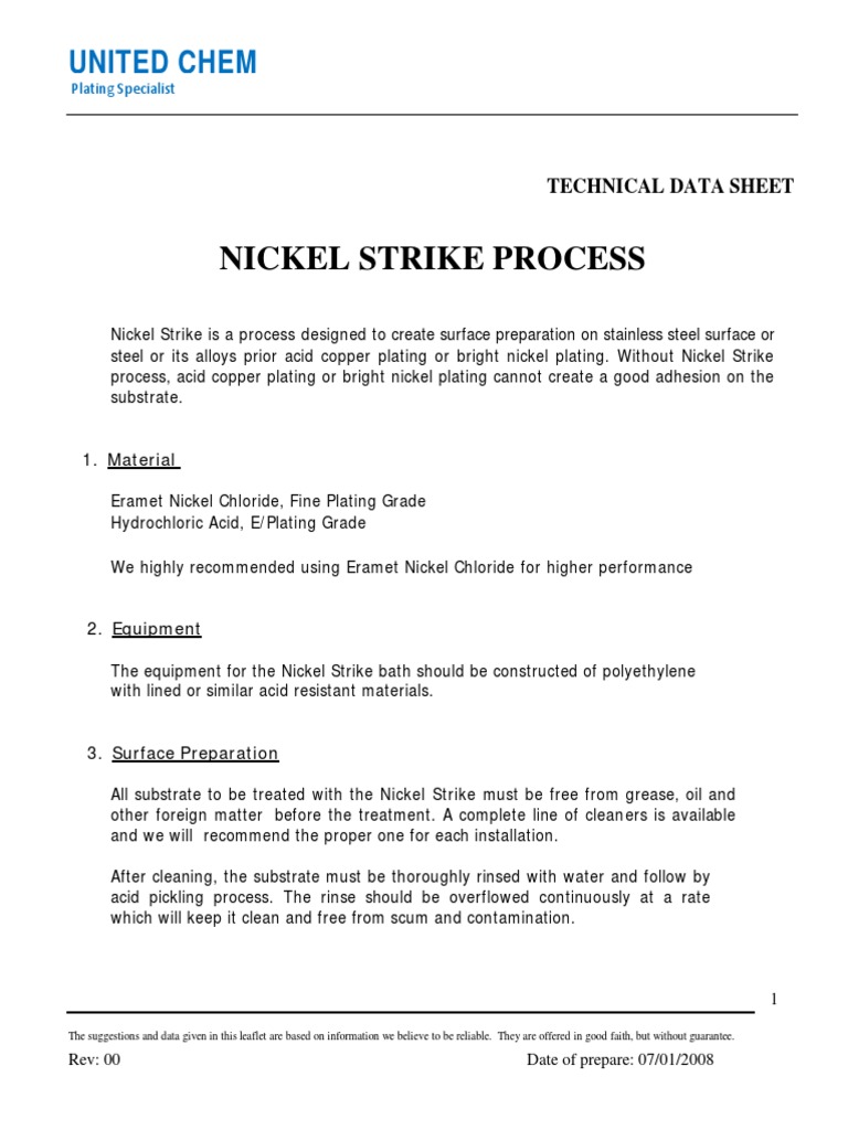 TDS - Nickel Strike | PDF