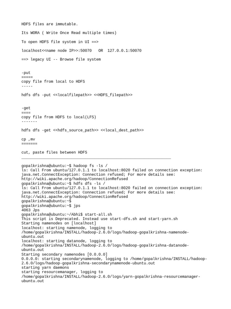 HDFS Commands 1 | PDF HDFS Commands 1 | PDF