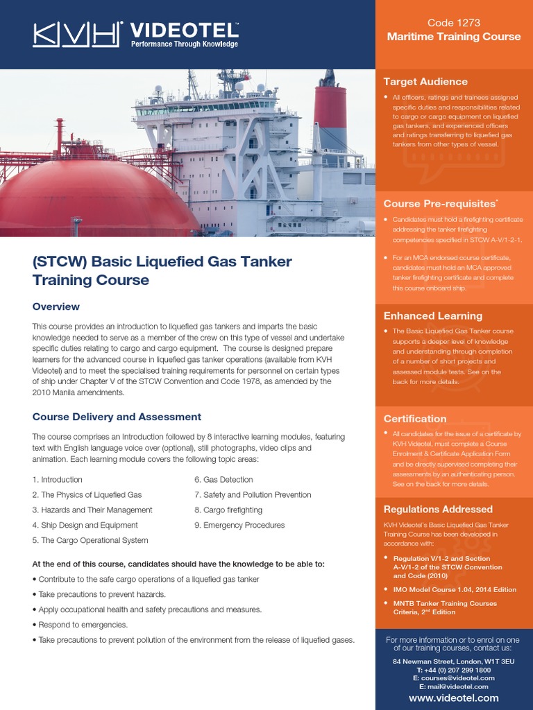 Liquefied Gas Tanker Training | PDF