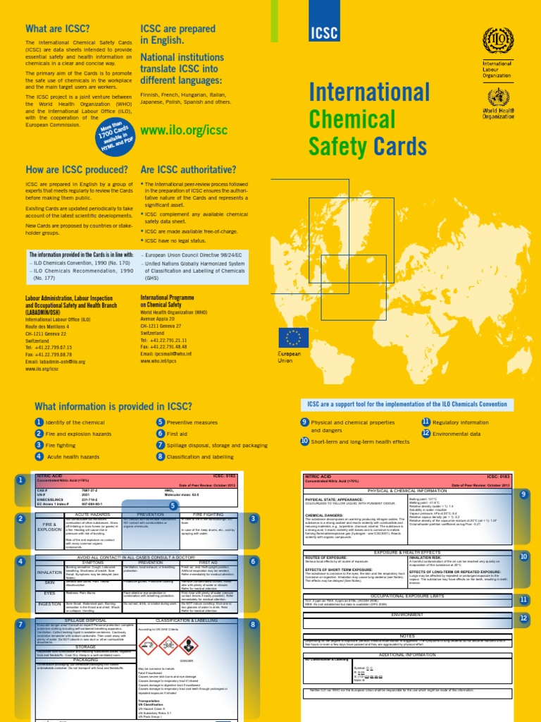 International Chemical Safety Cards ICSC ILO WHO EU 1691621264 | PDF