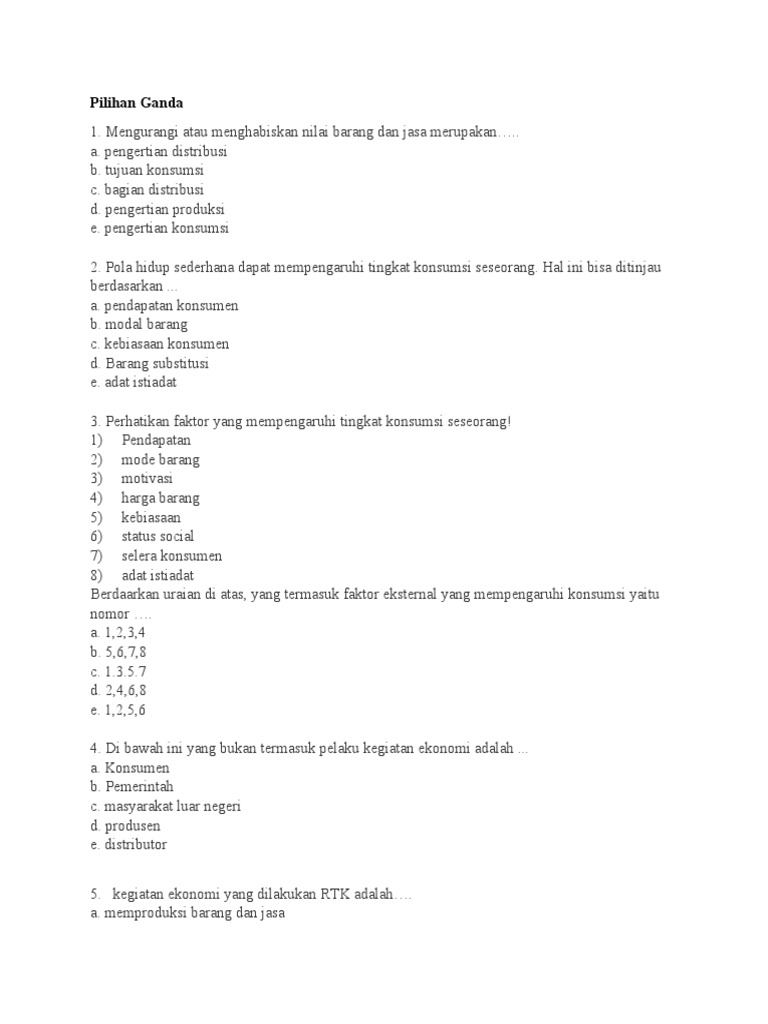 Soal Pilihan Ganda Ips | PDF