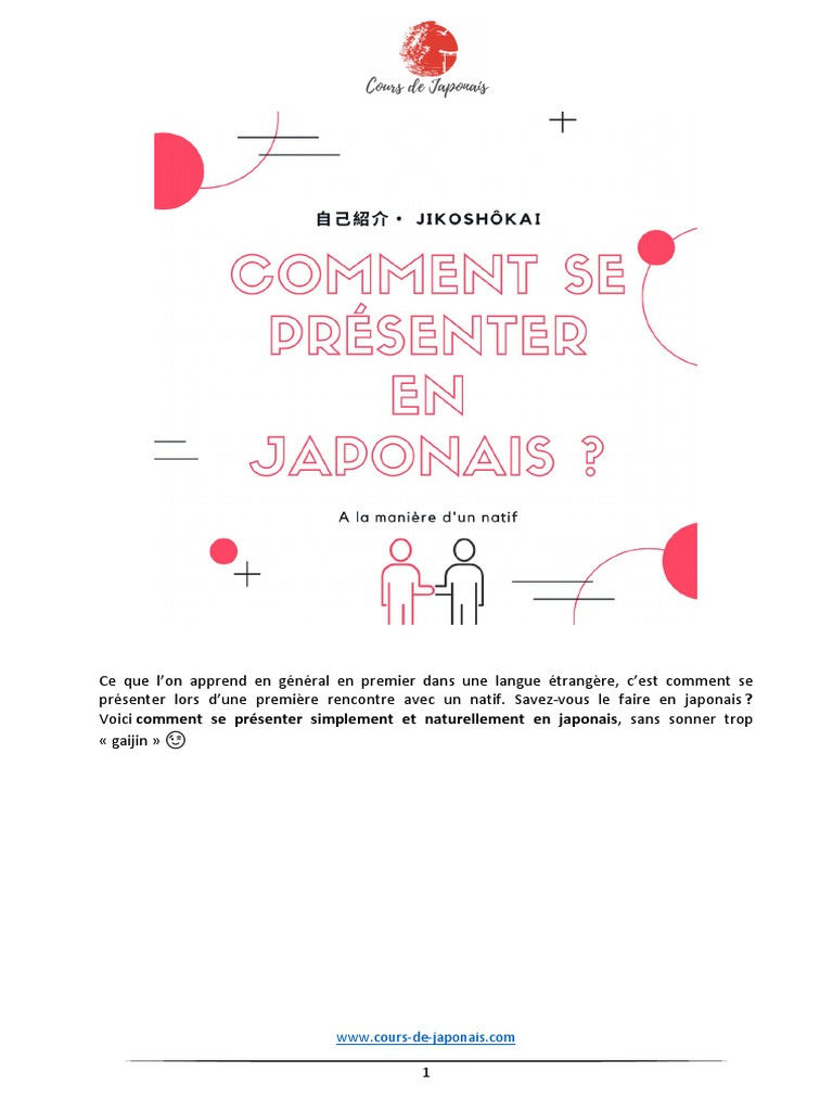 Comment Se Presenter en Japonais | PDF