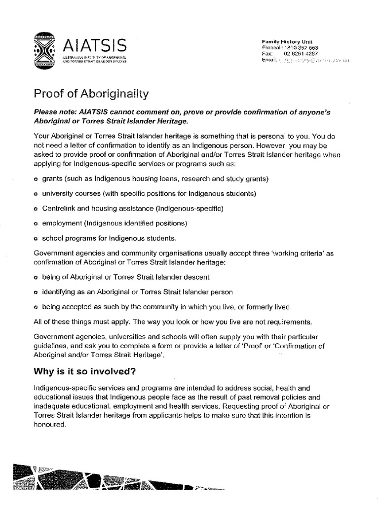 Proof of Aboriginality 2 | PDF