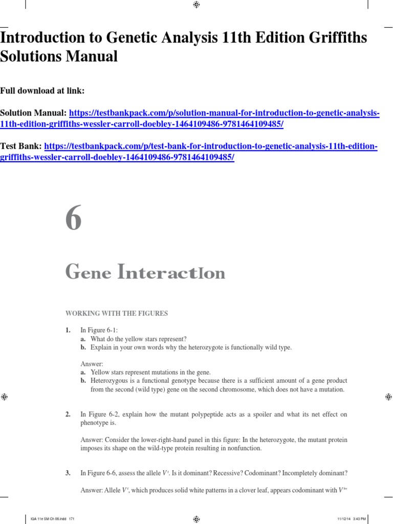 Introduction To Genetic Analysis 11th Edition Griffiths Solutions ...